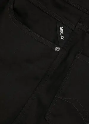 REPLAY Anbas Hyperflex Re-used Slim-leg Jeans - Black