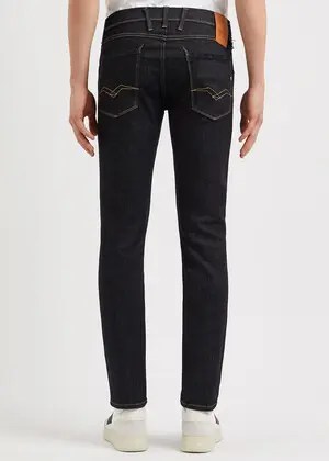 REPLAY Anbas Hyperflex Re-used Slim-leg Jeans - Dark Blue