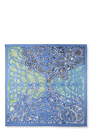 Hermès Multicolor 'azulejos' Silk Scarf 90 - Blue