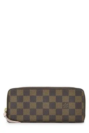 LOUIS VUITTON Damier Ebene Clemence Wallet - Pink