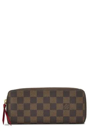 LOUIS VUITTON Damier Ebene Clemence Wallet - Red