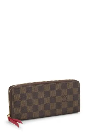 LOUIS VUITTON Damier Ebene Clemence Wallet - Red