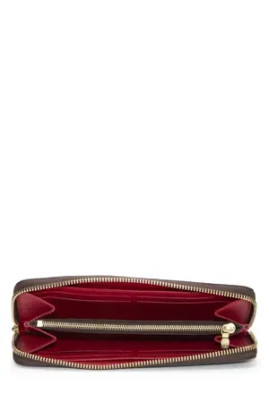 LOUIS VUITTON Damier Ebene Clemence Wallet - Red