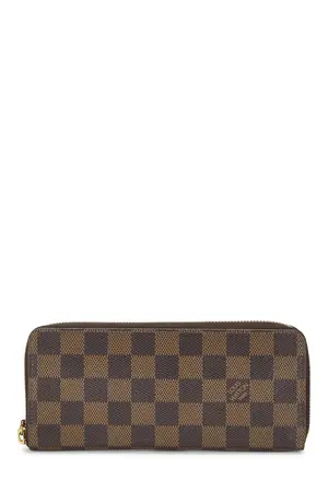 LOUIS VUITTON Damier Ebene Clemence Wallet - Red