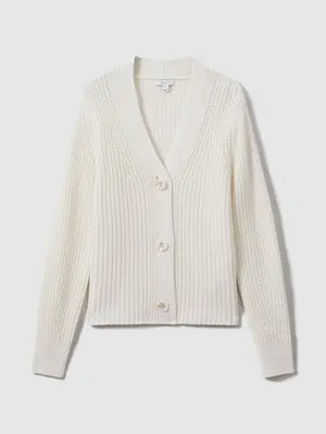 REISS Ariana Cotton-linen Blend Cardigan
