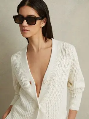 REISS Ariana Cotton-linen Blend Cardigan