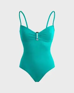 Vilebrequin Lucette Bandeau One-piece Swimsuit - Green