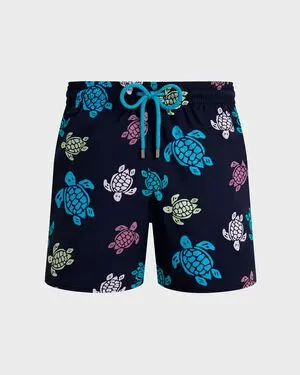 Vilebrequin Stretch Swim Trunks Tortue Multicolores - Blue