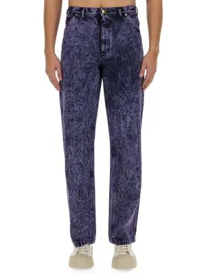 Marni Marbled Effect Regular Fit Jeans - Blue