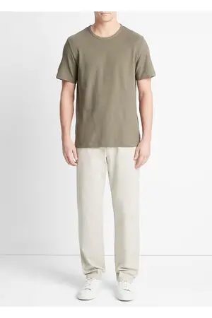 Vince Pima Cotton Piqué Crew Neck T-Shirt Green