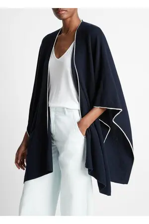 Vince Jersey-Knit Cashmere Cape - Blue