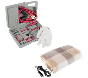 STALWART 30-piece Car Emergency Kit With Heated Blanket - One-color