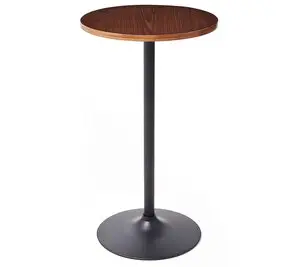 GLITZHOME Modern Bar Table With Round Top And M Etal Base - One-color
