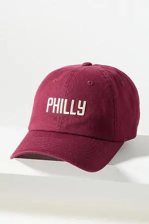 Anthropologie Philly Baseball Cap - Burgundy