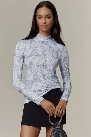 Scotch & Soda Long-sleeve Printed Top - Dancer Lavender