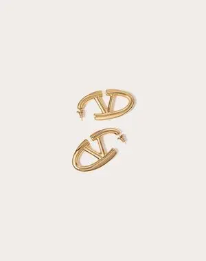 Valentino Garavani Vlogo The Bold Edition Metal Earrings Gold