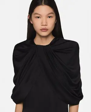 Stella McCartney Draped Mini Dress - Midnight Black
