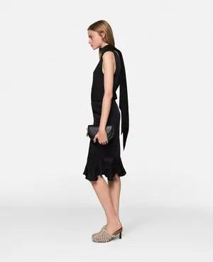Stella McCartney Ruffled-hem Satin Midi Skirt