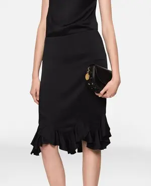 Stella McCartney Ruffled-hem Satin Midi Skirt