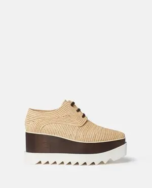 Stella McCartney Elyse Raffia Platform Shoes