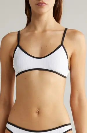 Solid & Striped The Rachel Rib Bikini Top - Marshmallow