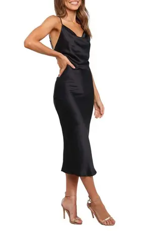 PETAL & PUP Persia Satin Sheath - Black
