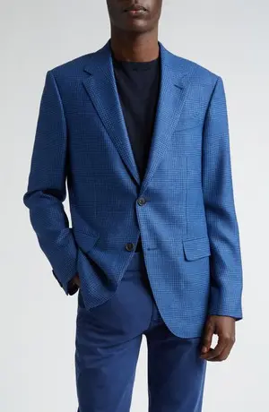 Zegna Glen Plaid Cashmere Blend Sport Coat - Blue