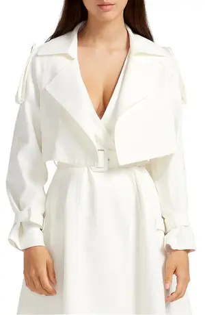 BELLE & BLOOM Manhattan Cropped Trench Coat