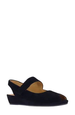 L'AMOUR DES PIEDS Berilita Slingback Wedge Sandal - Black