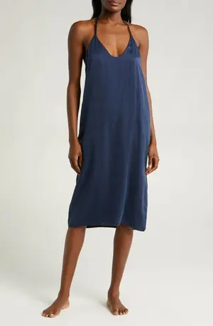Lunya Washable Silk Nightgown - Deep Blue