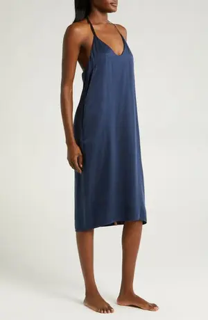 Lunya Washable Silk Nightgown - Deep Blue