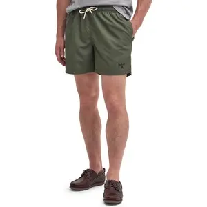 Barbour Staple Logo Embroidered Swim Trunks Olive