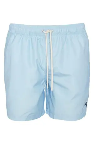 Barbour Staple Logo Embroidered Swim Trunks - Sky