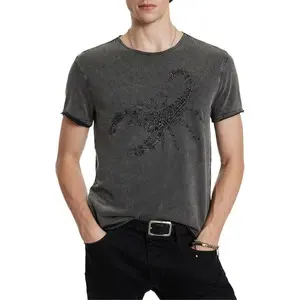 John Varvatos Scorpion Embroidered Cotton T-shirt