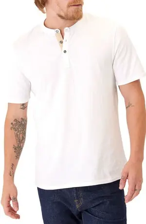 THREADS 4 THOUGHT Chester Classic Short Sleeve Henley White