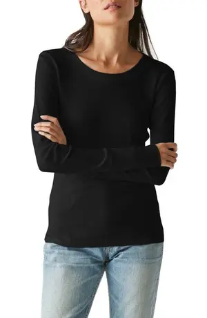 Michael Stars Michael Stars Kelso Wide Crewneck Long Sleeve T-Shirt Black