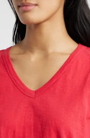 APNY V-neck High-low T-shirt - Red