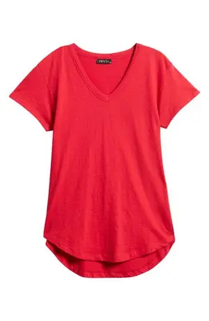 APNY V-neck High-low T-shirt - Red