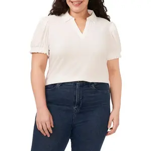 CECE DUPRAZ Puff Sleeve Crepe Knit Top
