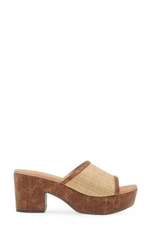 CHOCOLAT BLU Guro Platform Sandal - Brown Combo Raffia