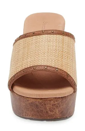 CHOCOLAT BLU Guro Platform Sandal - Brown Combo Raffia