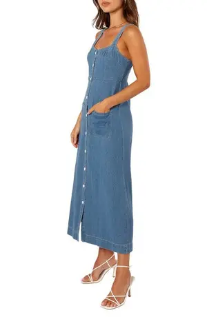 PETAL & PUP Bettie Midi Dress - Denim