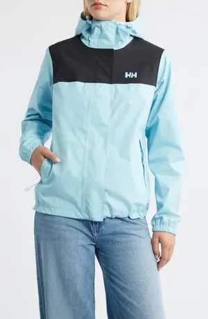 Helly Hansen Vancouver Hooded Rain Jacket - 607 Light Cyan