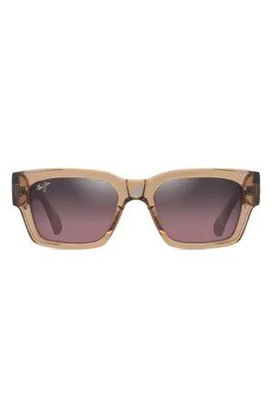 Maui Jim Square Sunglasses - Shiny Trans Light Brown
