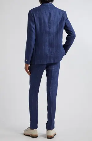 Eleventy Pinstripe Linen Blend Suit