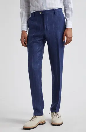 Eleventy Pinstripe Linen Blend Suit