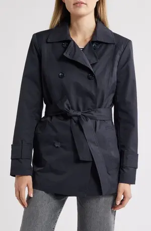 Sam Edelman Belted Trench Coat - Navy