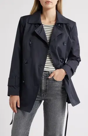 Sam Edelman Belted Trench Coat - Navy