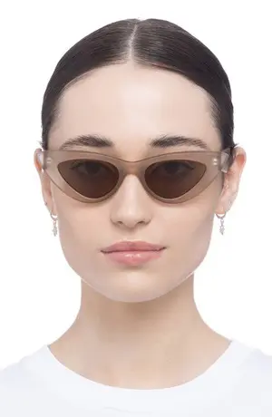 Le Specs Hypnosis 50mm Cat Eye Sunglasses - Ivory