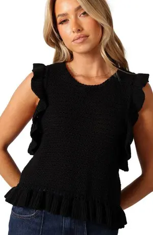 PETAL & PUP Katia Frill Sleeveless Sweater